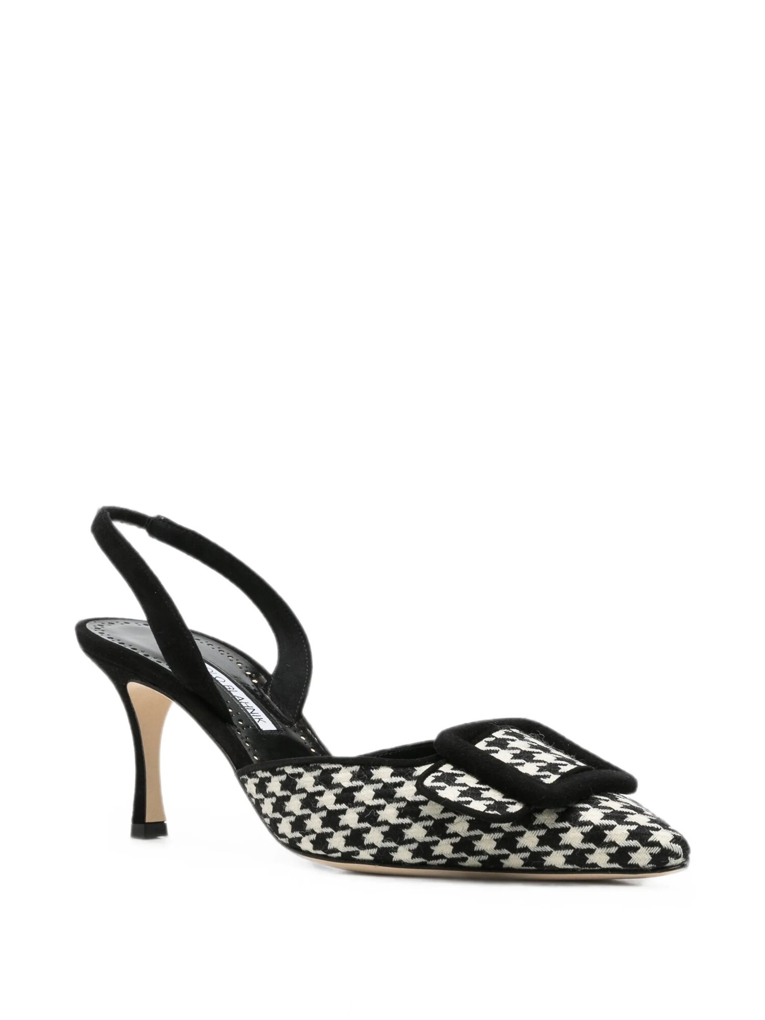 Туфли Manolo Blahnik Mayslibi pointed-toe pumps, размер 37, бежевый/белый — фото 1