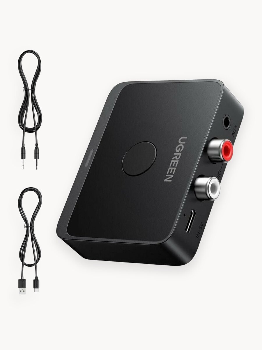 Аудиодаптер UGREEN BT505 (55545) Bluetooth 6.0 Receiver Audio Adapter. Цвет: черный