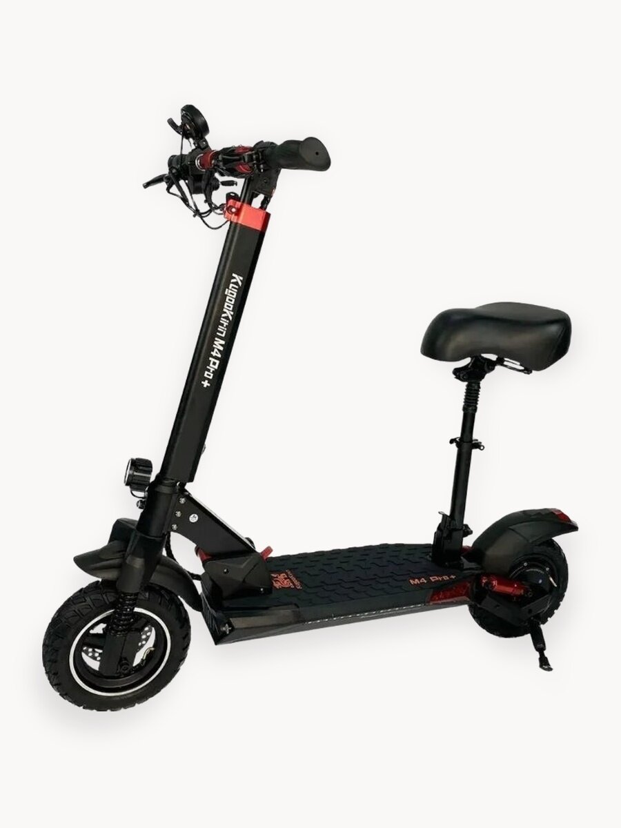 Электросамокат Kugoo Kirin M4 PRO Plus, черный + кожаное сиденье