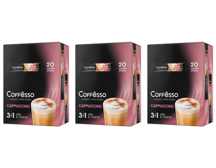 Coffesso Cappuccino Кофе растворимый 3 в 1, 20 стиков по 14 г, 3 уп