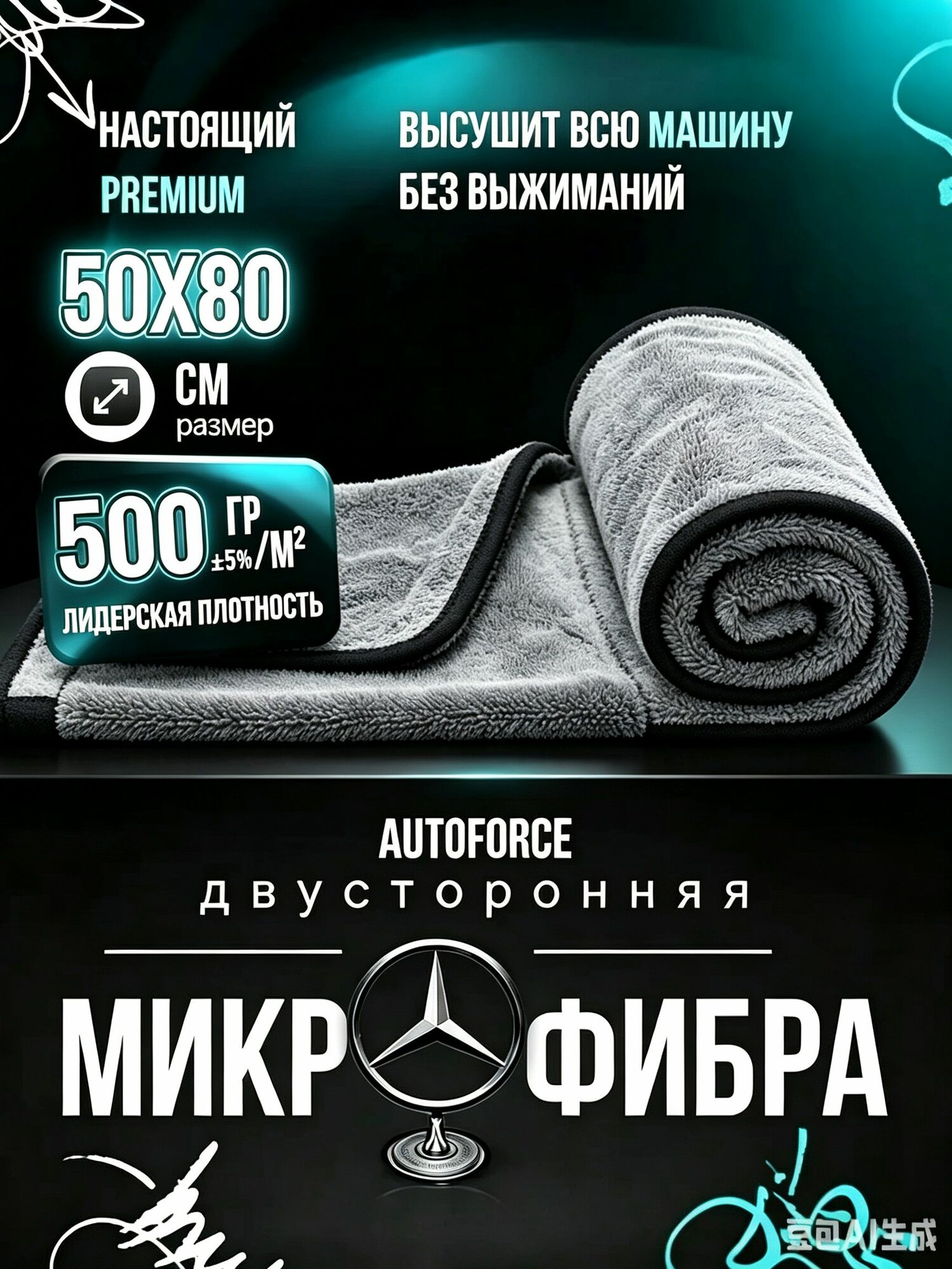 Салфетка автомобильная, 1 шт.