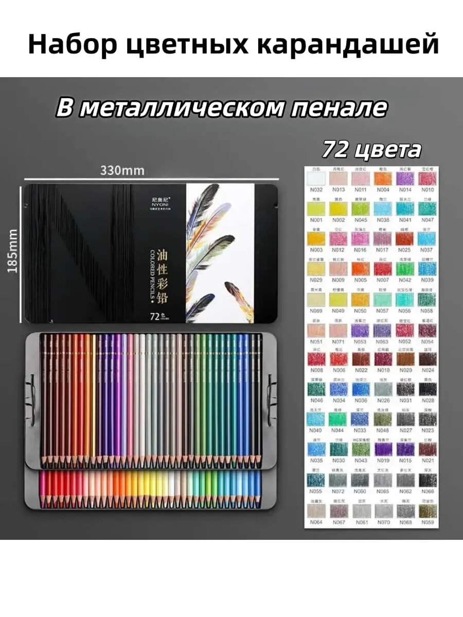 Карандаши профессиональные для рисования, 72 цв