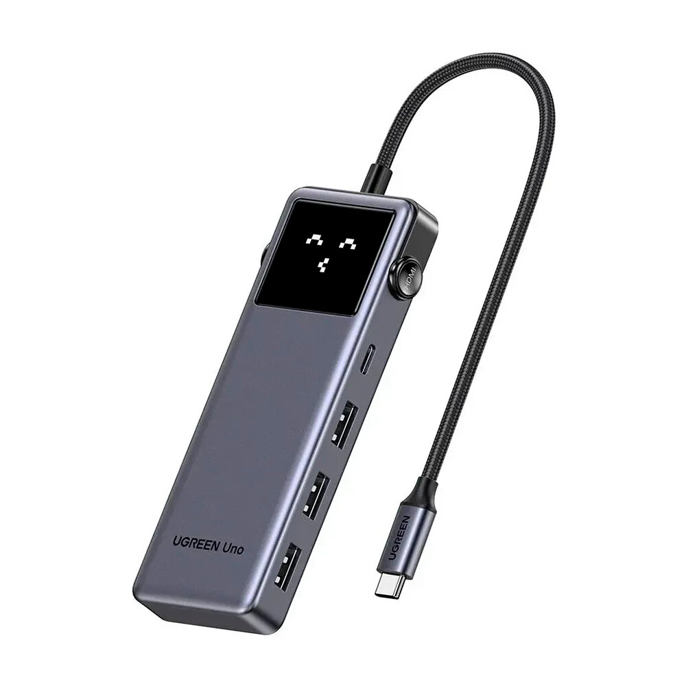 Хаб UGREEN CM888 (75177) 6 в 1 USB-C Hub серый космос
