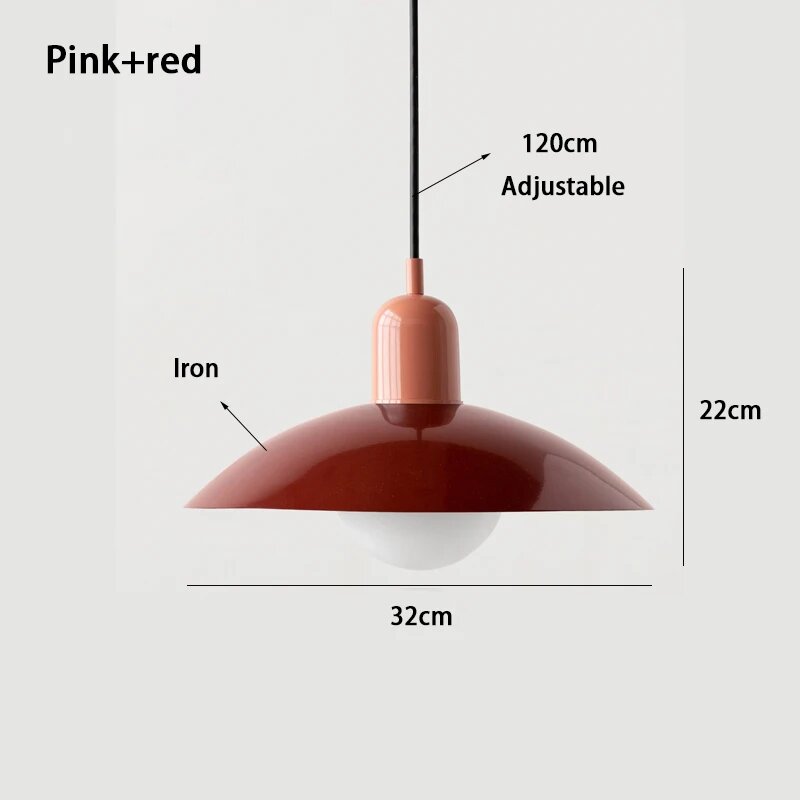Подвесная люстра Pink and red, металл, 120см