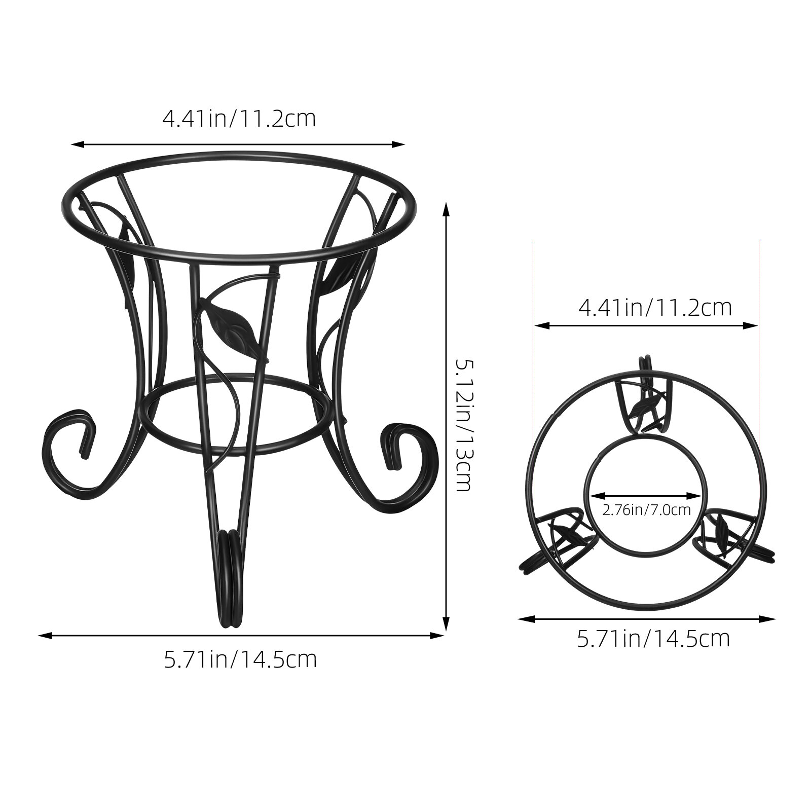 Стойка Для Шара Из Железа 12.50X12.00X12.00Cm Чёрного Цвета С Устойчивым Основанием Для Украшения Интерьера