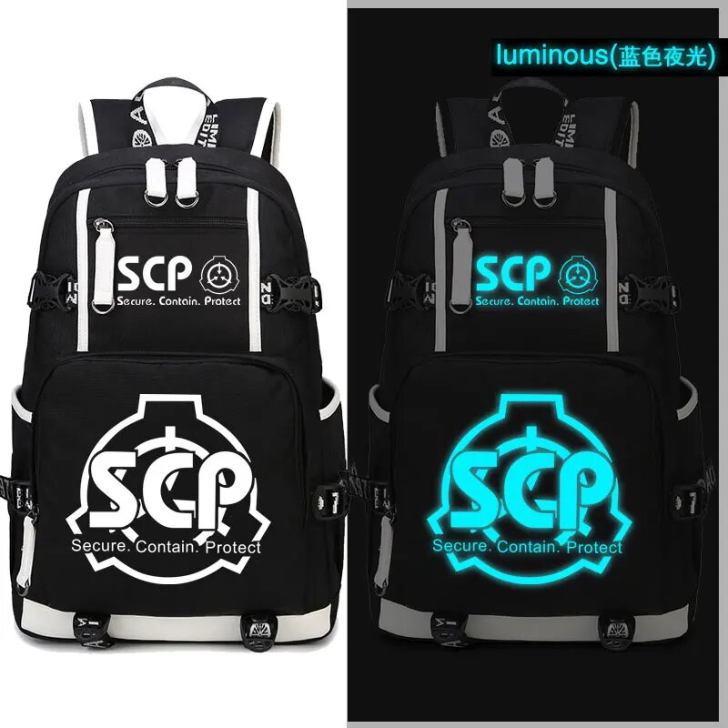 Черный рюкзак для книг SCP Secure с защитой, школьные сумки с мультипликационным Черный, 28