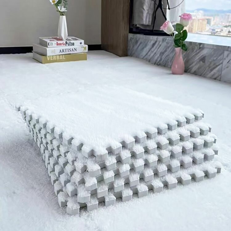 Плюшевый коврик для пола в стиле пэчворк, полный коврик у кровати, утолщенный квадратный пенопластовый коврик для гостиной, пазл-ковер