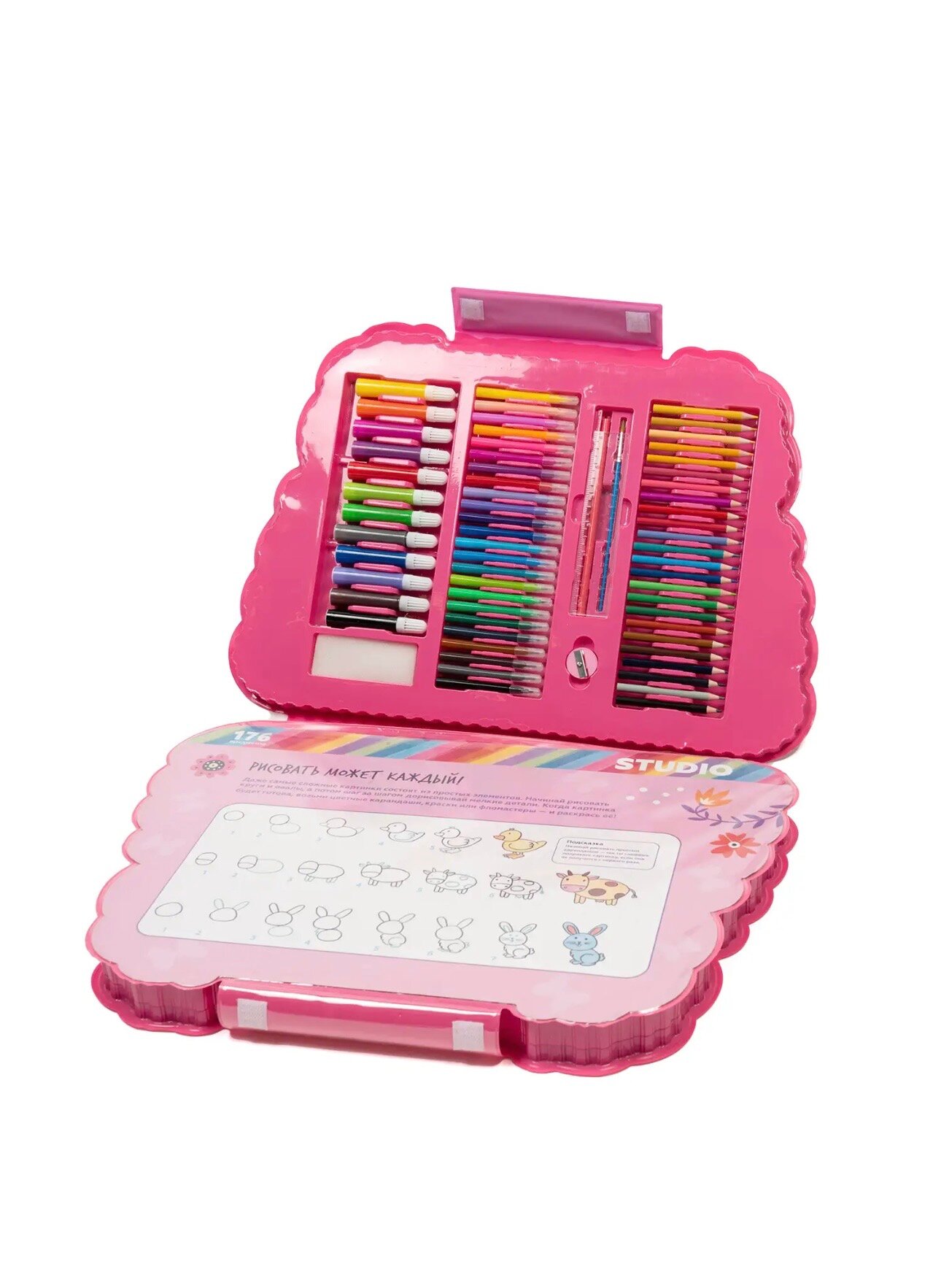 Набор для рисования 176 предметов Бабочка розовая