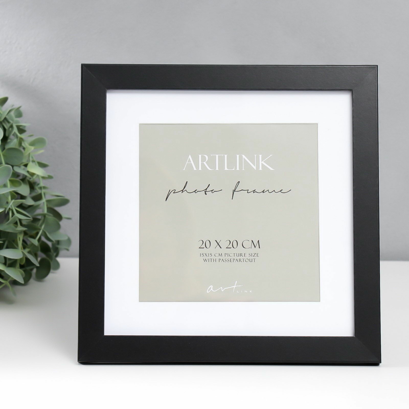 Фоторамка для фото 20x20 см Ellis, МДФ, с паспарту, чёрный, размер фото: другие