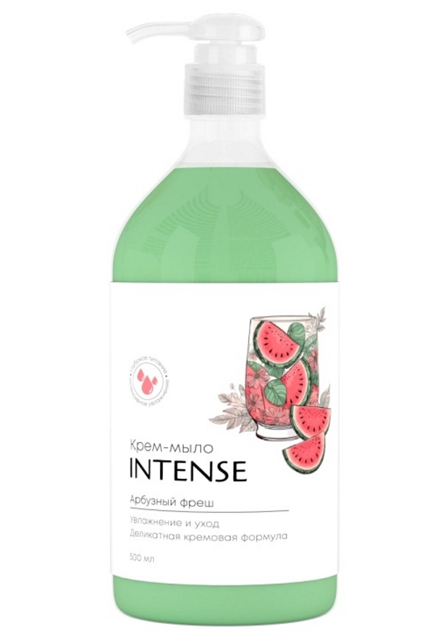 Крем-мыло жидкое увлажняющее Clean&Green Intense Арбузный фреш 500мл дозатор