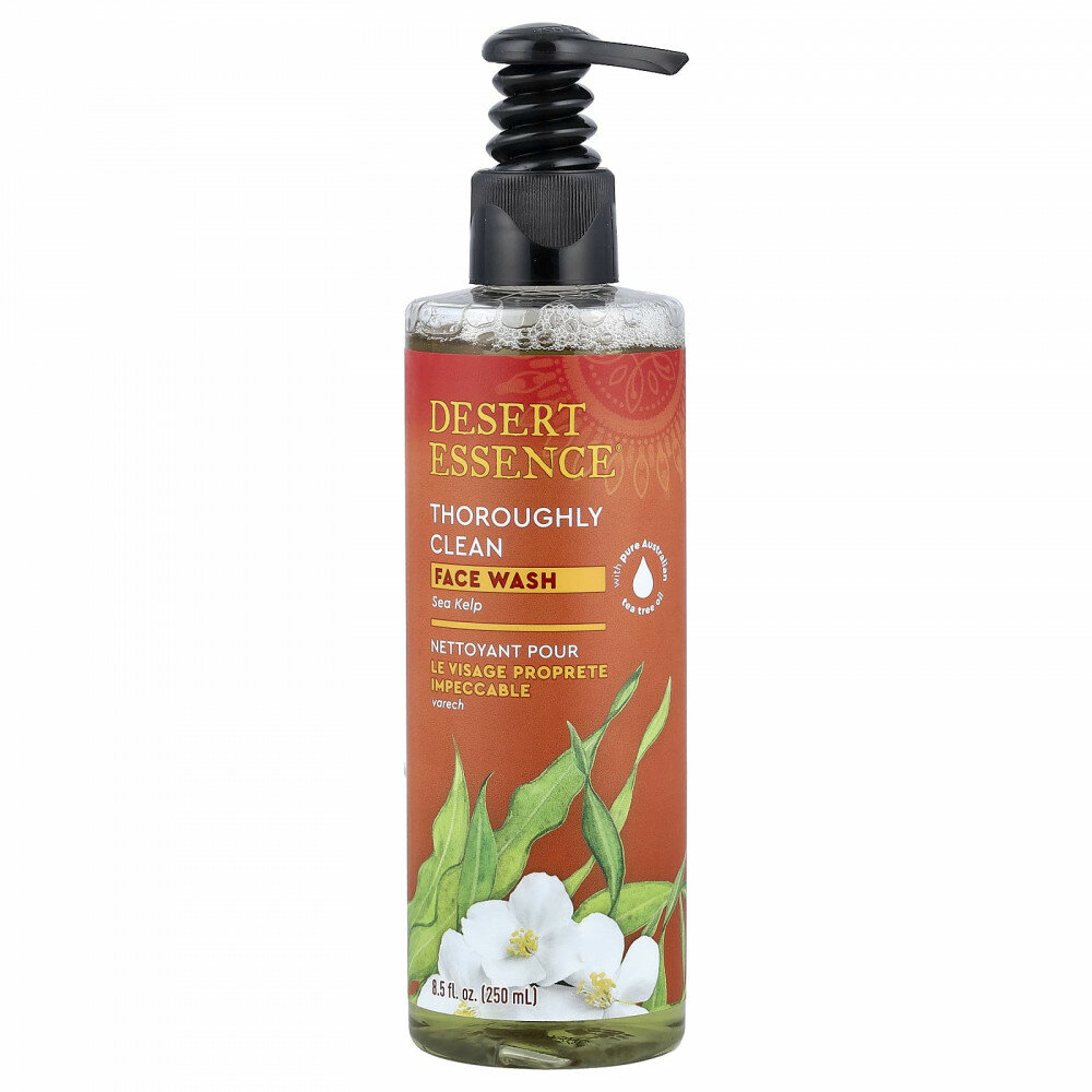 Desert Essence, Очищающий гель для умывания, тщательная очистка, морские водоросли, 8,5 ж. унц. (250 мл)