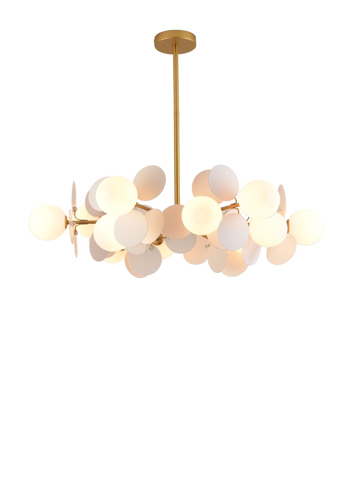 Белая цветочная люстра для гостиной со стеклянным шаром,12 лампочек