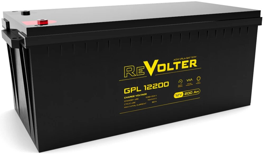 Аккумуляторная батарея ReVolter GPL 12200 (12V/200Ah) черный