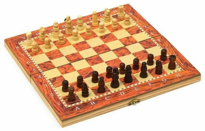 Настольная игра 3 в 1 "Монтел": нарды, шашки, шахматы, 24 х 24 см