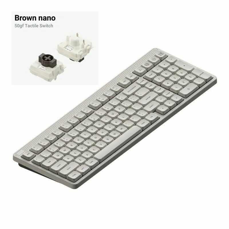 NuPhy Игровая клавиатура беспроводная Node100, (Brown nano), Английская раскладка, темно-коричневый, слоновая кость
