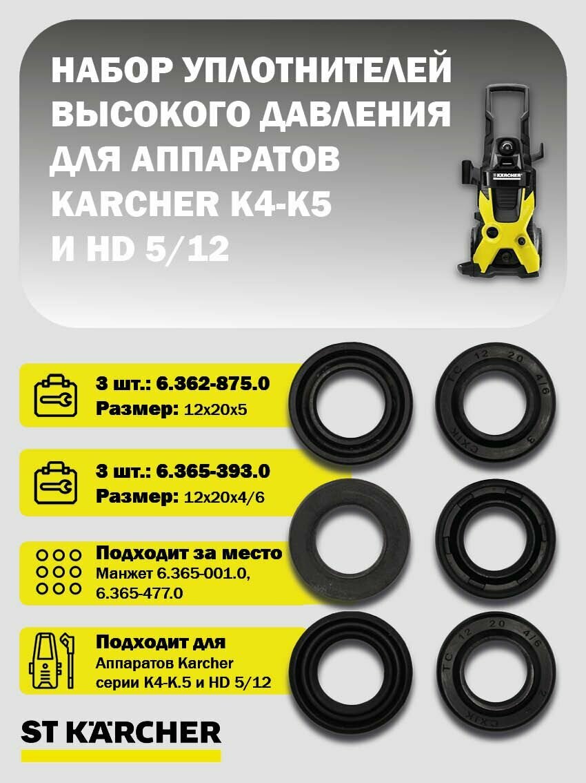 Набор уплотнительных колец для аппаратов Karcher K4-К5