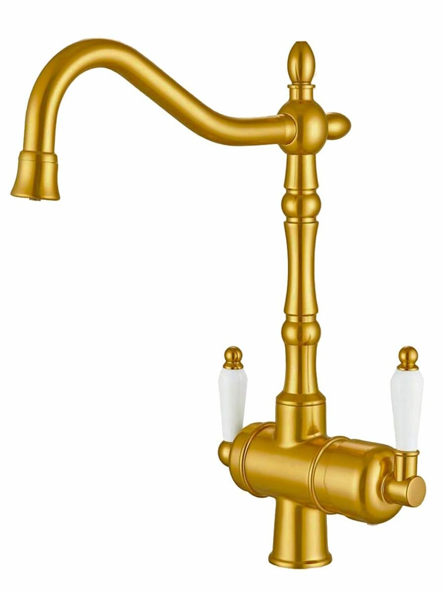 Смеситель для кухни под фильтр ZorG Sanitary ZR 326 YF GOLD SATIN