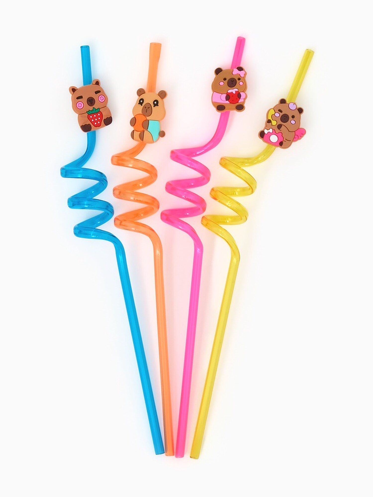 Трубочки для коктейля "Капибары" набор 4 шт 10972053