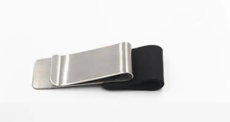 Держатель для денег металлический, кожаный, Stainless Black