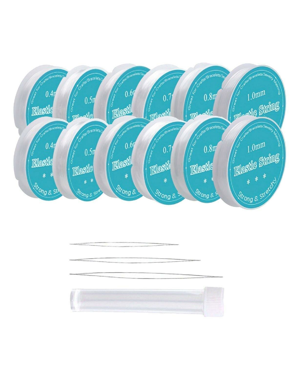 Эластичная бусинная нить с иглой