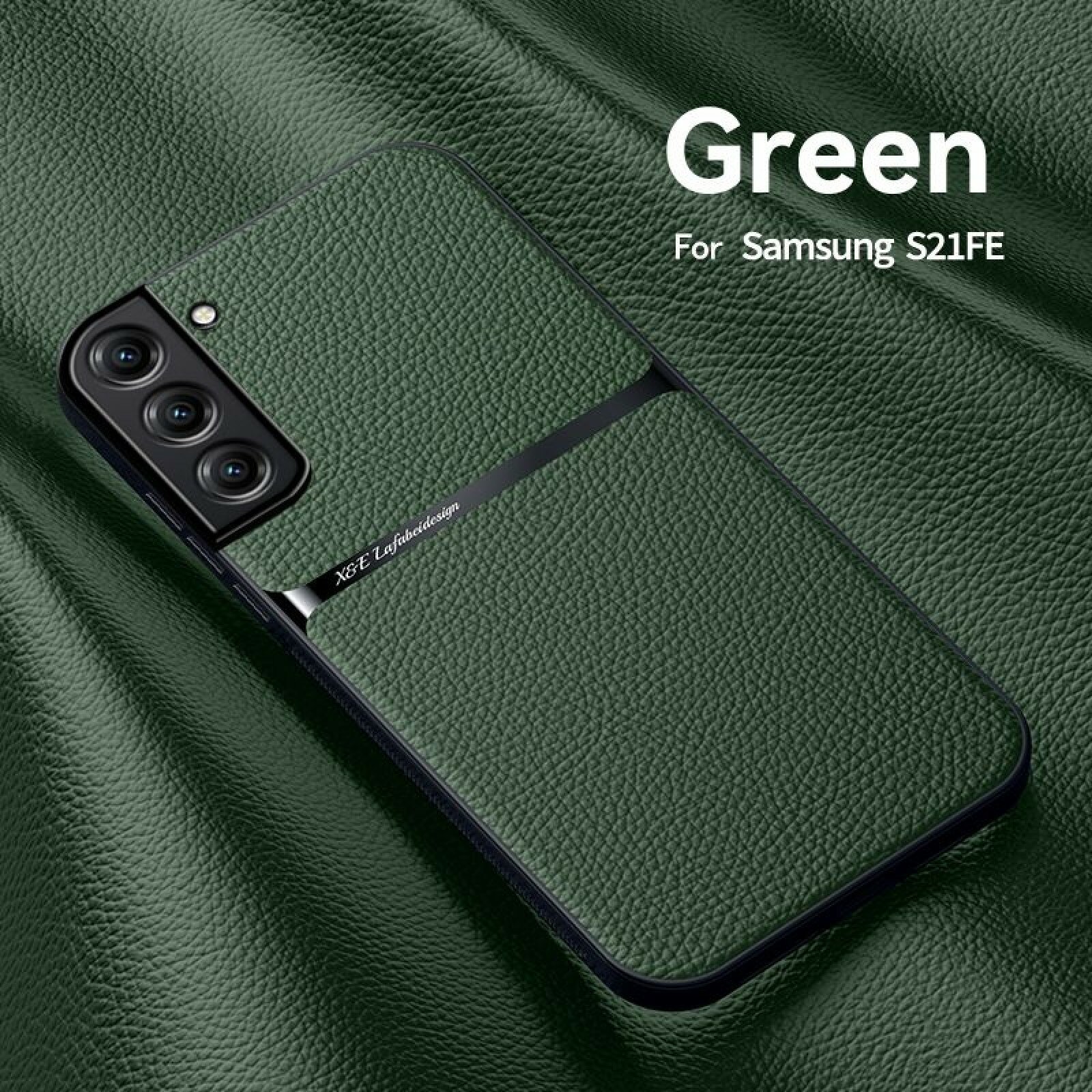 Защитный чехол MyPads для Samsung Galaxy S21 FE с магнитом и защитой камеры зеленый