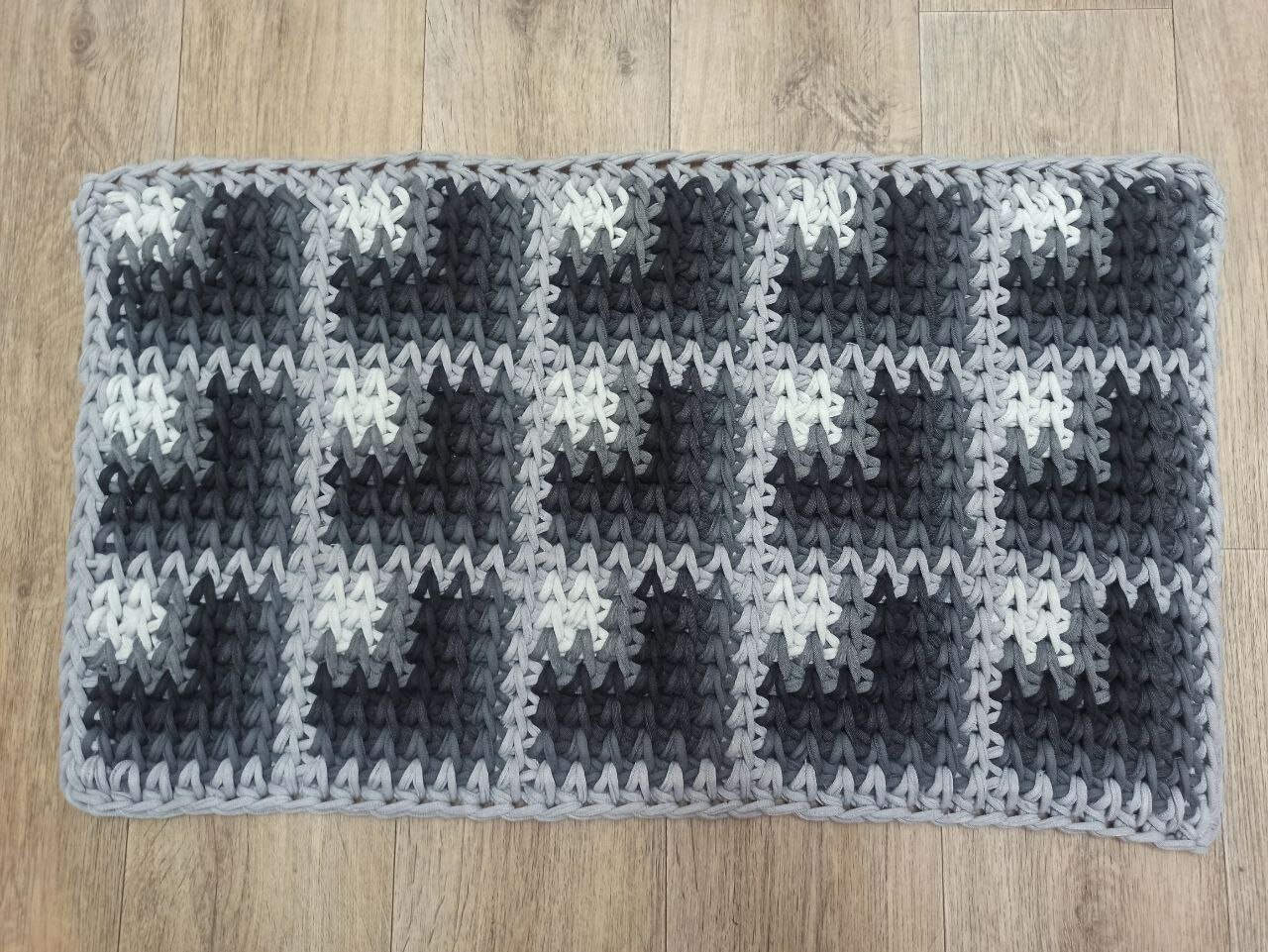 Эко коврик. Вязаный хлопковый ковер, ручной работы для гостиной, спальни, детской, прихожей, ванной и бани.