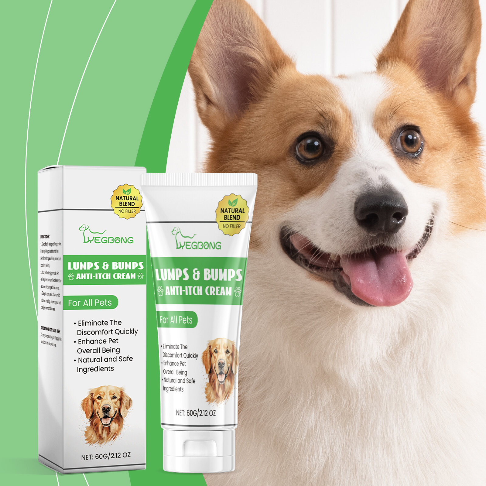 Крем Yegbong, для собак, гипоаллергенный, без запаха, бесцветный