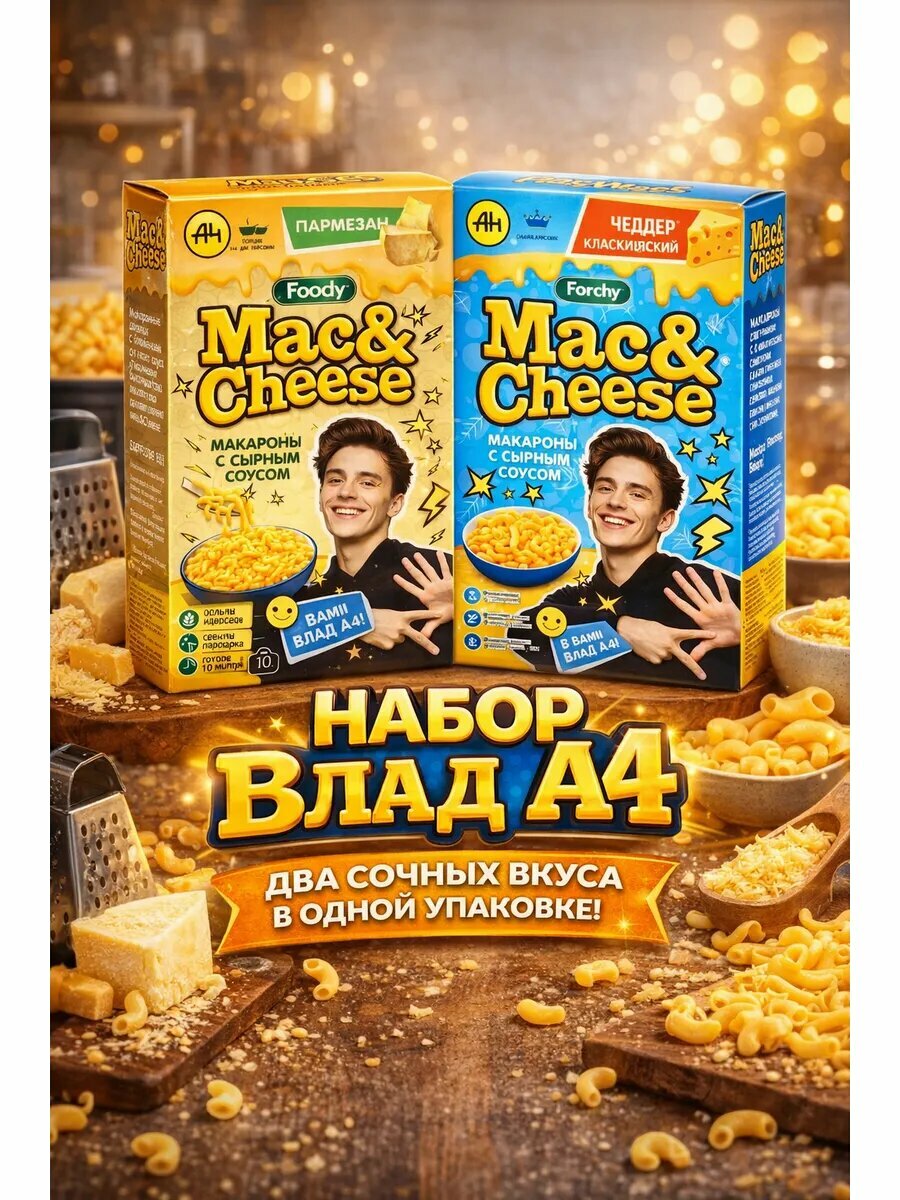 Набор 2 вкуса макарон Влад А4 Mac&Cheese по 143 гр