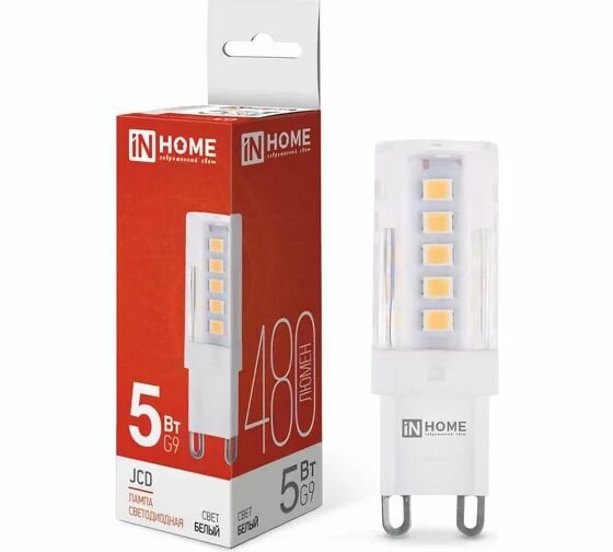 Светодиодная лампа IN HOME LED-JCD 5Вт 230В G9 4000К 480Лм