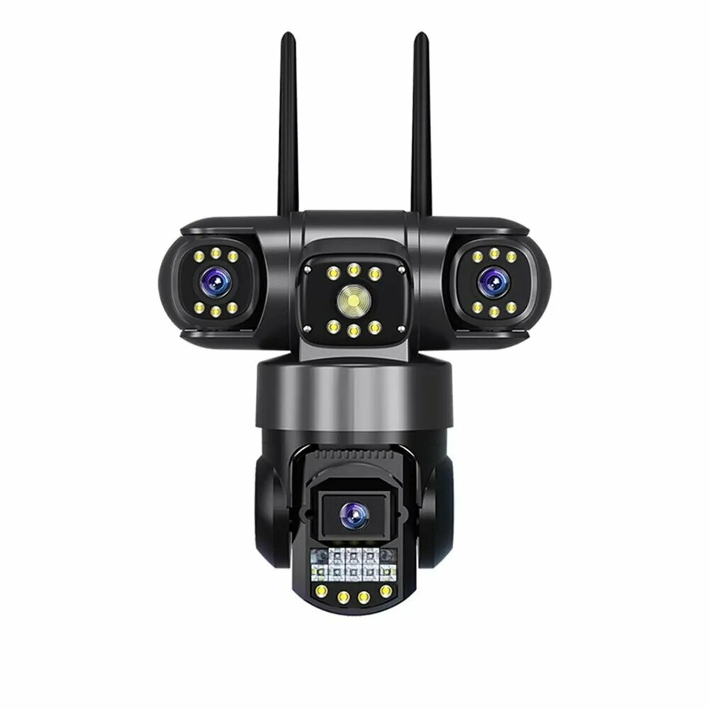 Wi-Fi IP-Камера С Тремя Объективами, Тремя Экранами, Наружная Видеокамера С Вилкой Европейского Стандарта