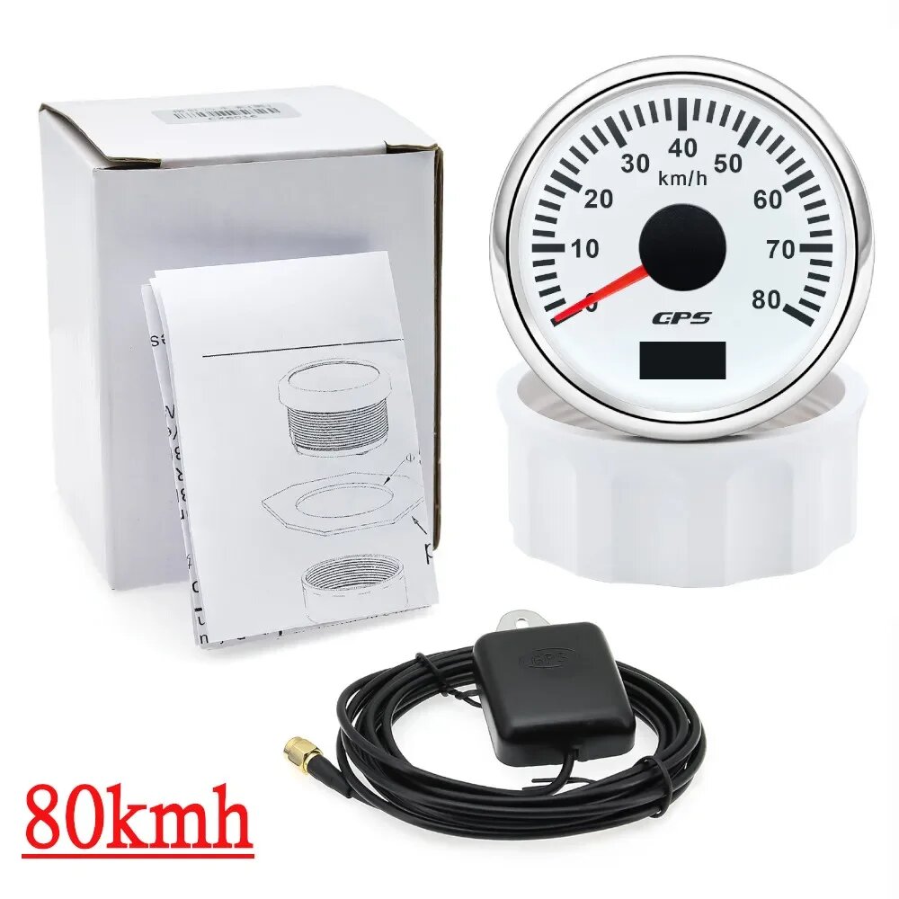 GPS спидометр 52 мм, 80kmh WS, 7 цветов