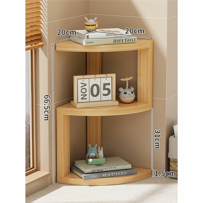 Настенная угловая полка для книг, настольный стеллаж в угол, для спальни, гостиной, 2/3 яруса, размер 202046 см / 242468 см