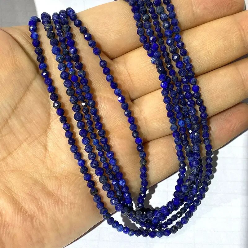 Натуральные бусины LUOMAN XIARI агат турмалин бирюза 2 мм Темно-синий, 4mm 90-93pcs, A Lapis Lazuli