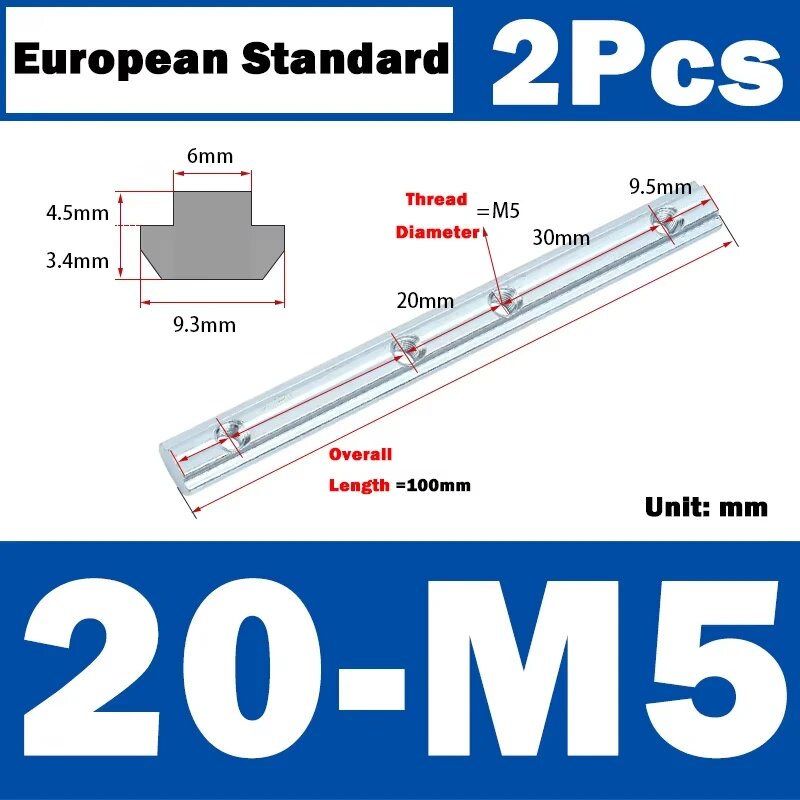 Угловой соединитель для алюминиевого профиля 20/30/40/45 EN 20-M5-2pcs