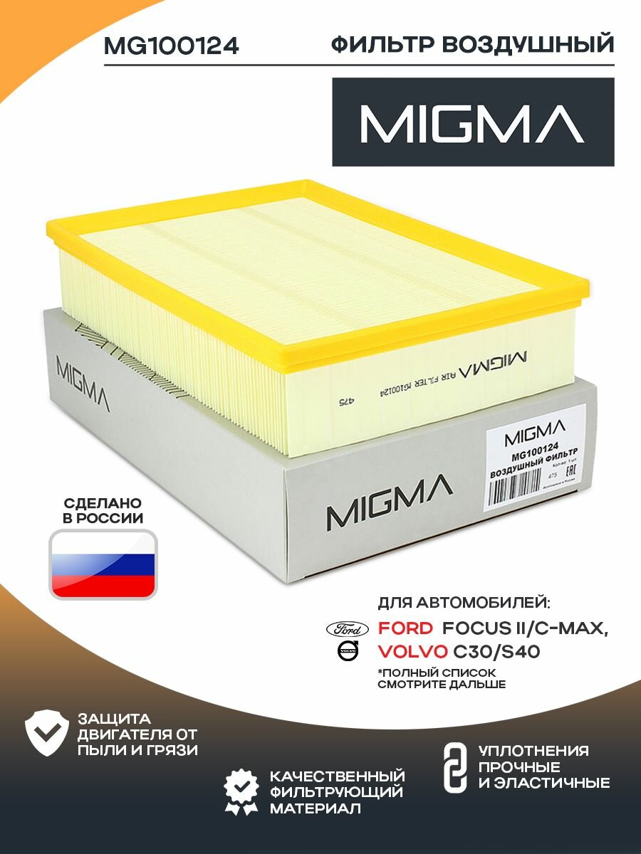 Фильтр воздушный MIGMA для FORD FOCUS II/C-MAX/VOLVO C30/S40