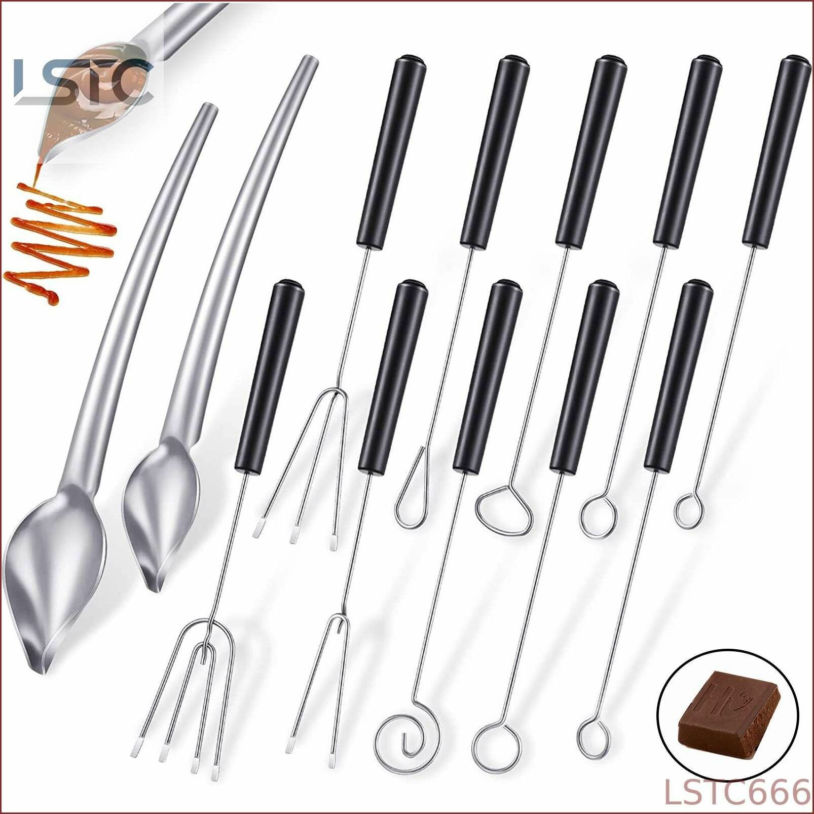 12 шт. шоколадных, набор из нержавеющей стали для погружных вилок, инструменты сырного фондю с термоизоляционной ручкой