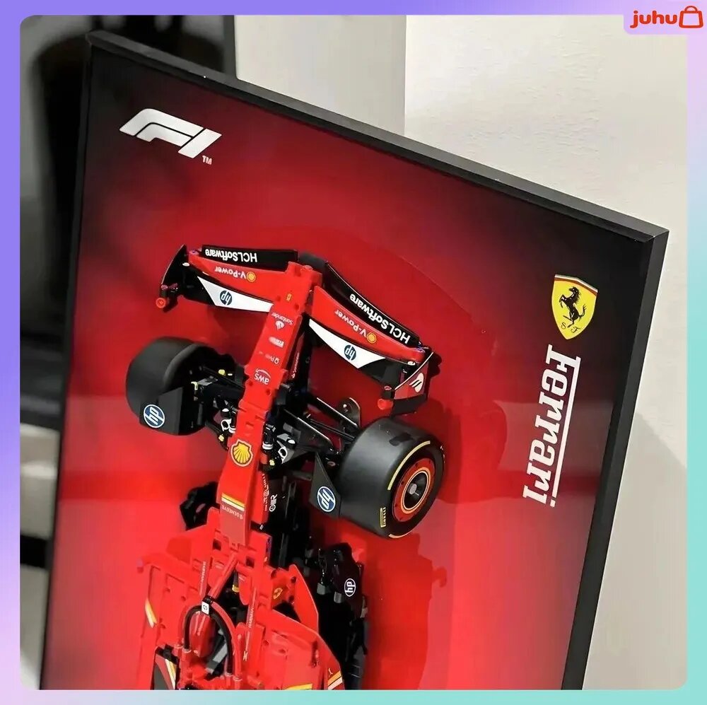 Постер с изображением гоночного болида Ferrari SF-24, размер 80x50 см, для декора комнаты — фото 1