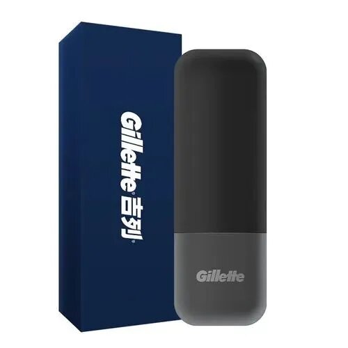 Gillette Футляр для бритвенного станка, черный, для хранения бритвы, компактный размер