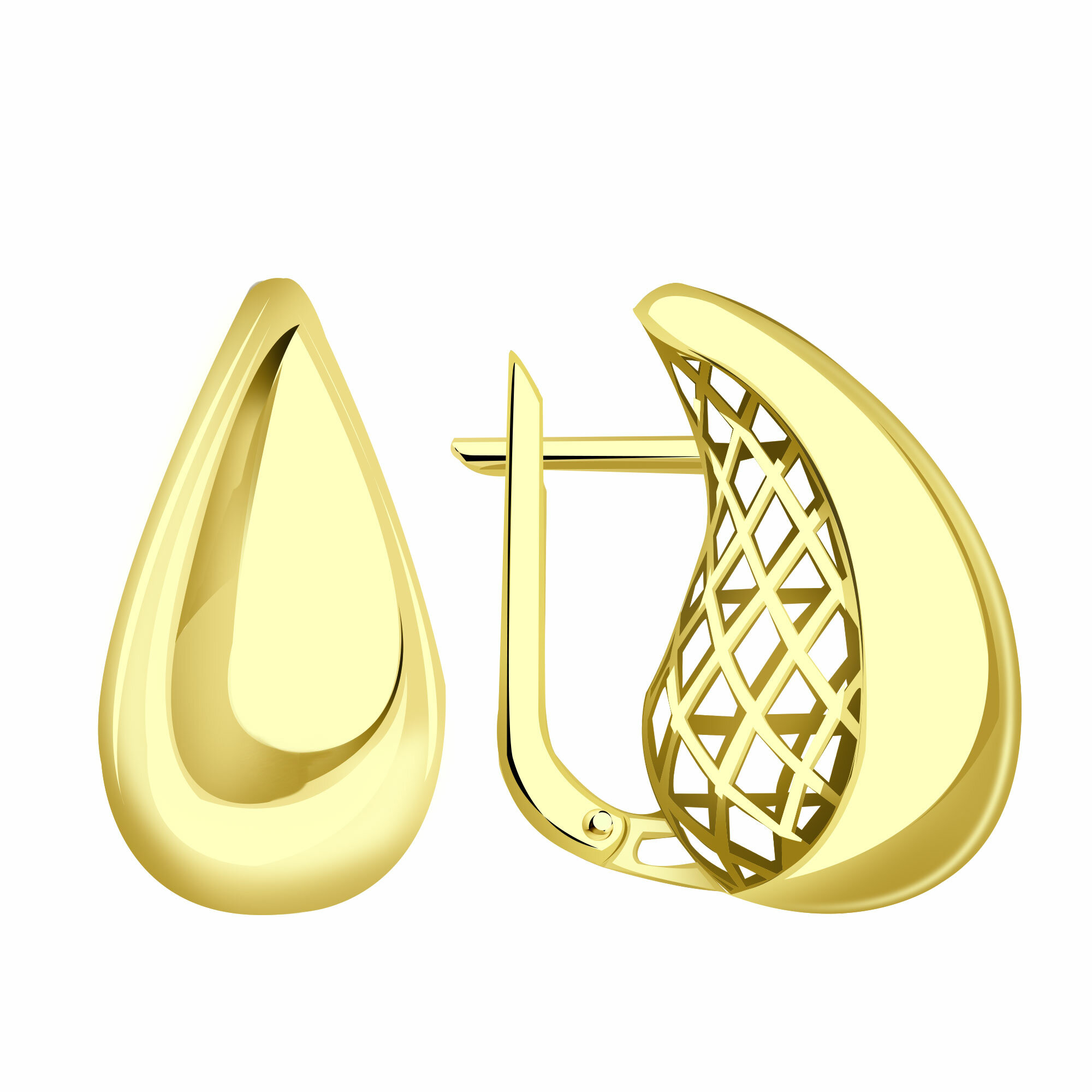 Серьги, желтое золото, 585 проба