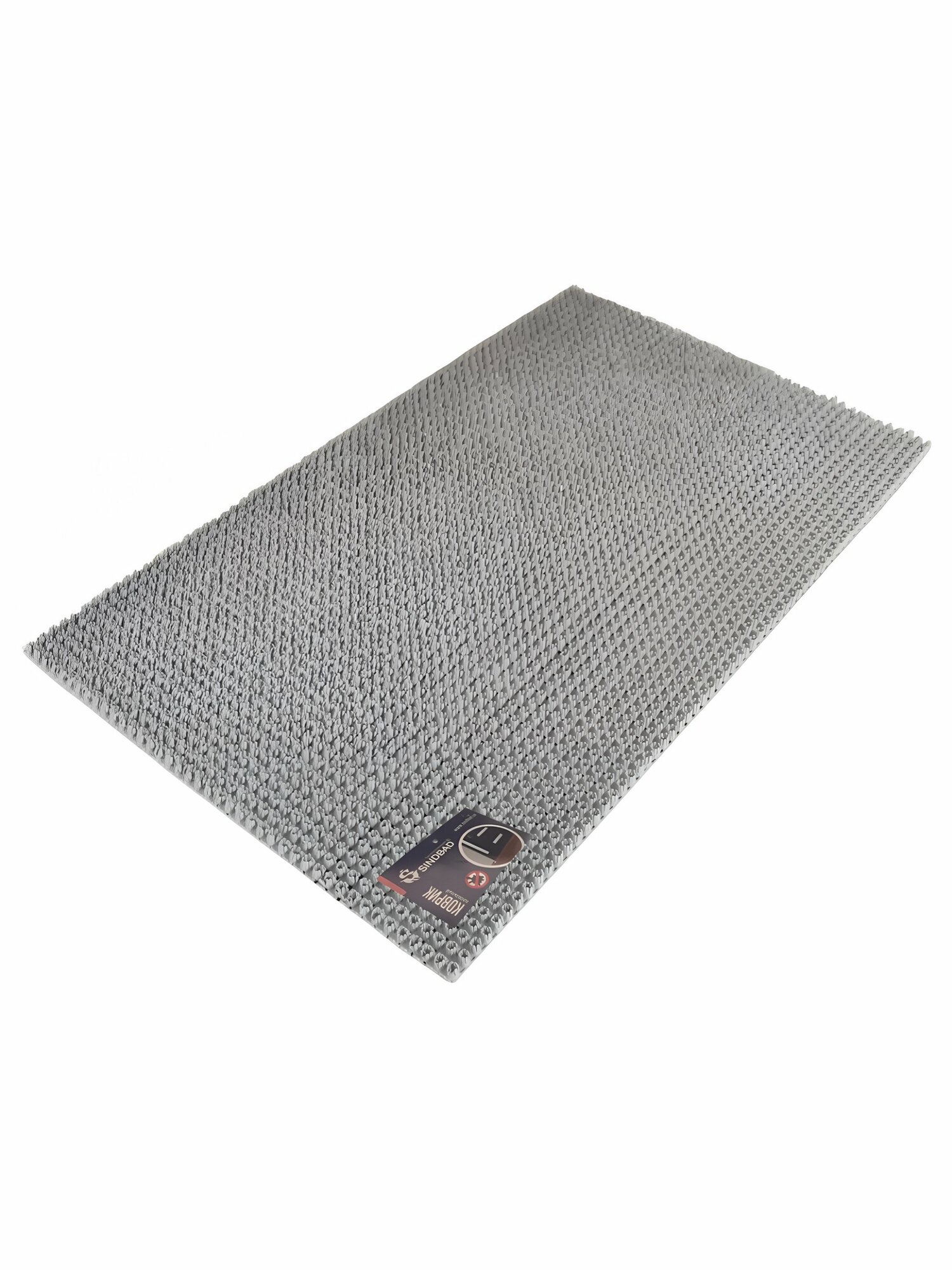 Коврик придверный в прихожую грязезащитный, 60х90 см, серый