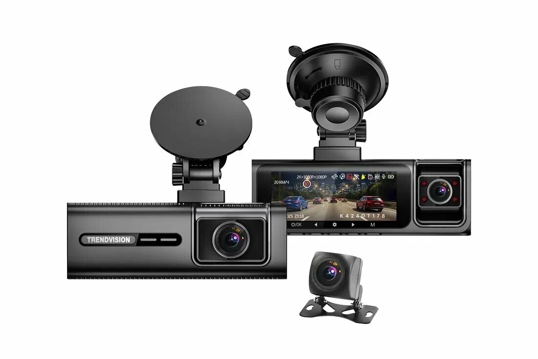 Видеорегистратор TrendVision Phantom, GPS, 3 камеры, 2560x1440