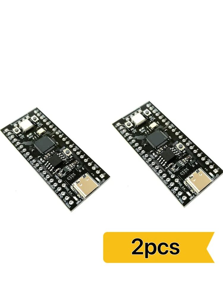 Набор из 2 плат разработки RP2040 с 16MB памяти и интерфейсом Type-C. Двухъядерный микроконтроллер ARM Cortex-M0+. Для проектов на Arduino, MicroPython и DIY