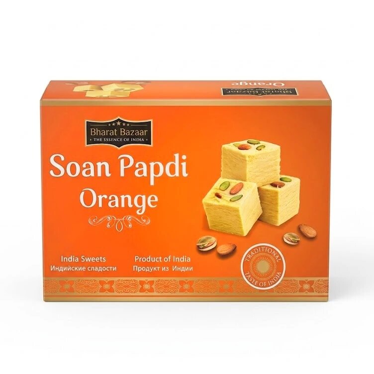 Соан папди (инд. халва) со вкусом апельсина Bharat Bazaar 250г