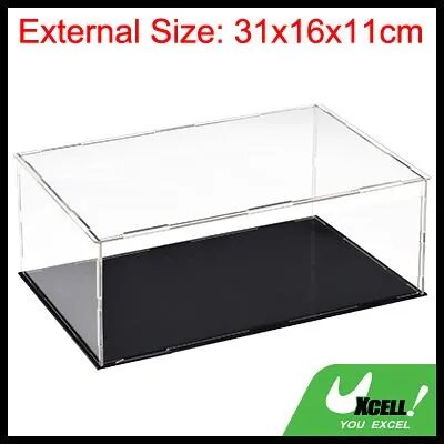 UXcell Акриловый прозрачный витринный ящик, пылезащитная защита, 30x15x10 см