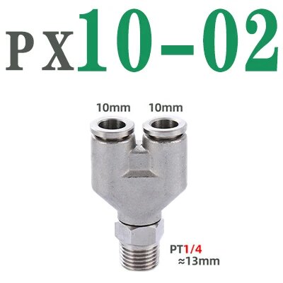 304 нержавеющая сталь PX с наружной резьбой 1/8 "1/4" 3/8 "1/2" воздушный шланг трубы пневматический быстрое соединение y-типа трехходовой поворотный шарнир