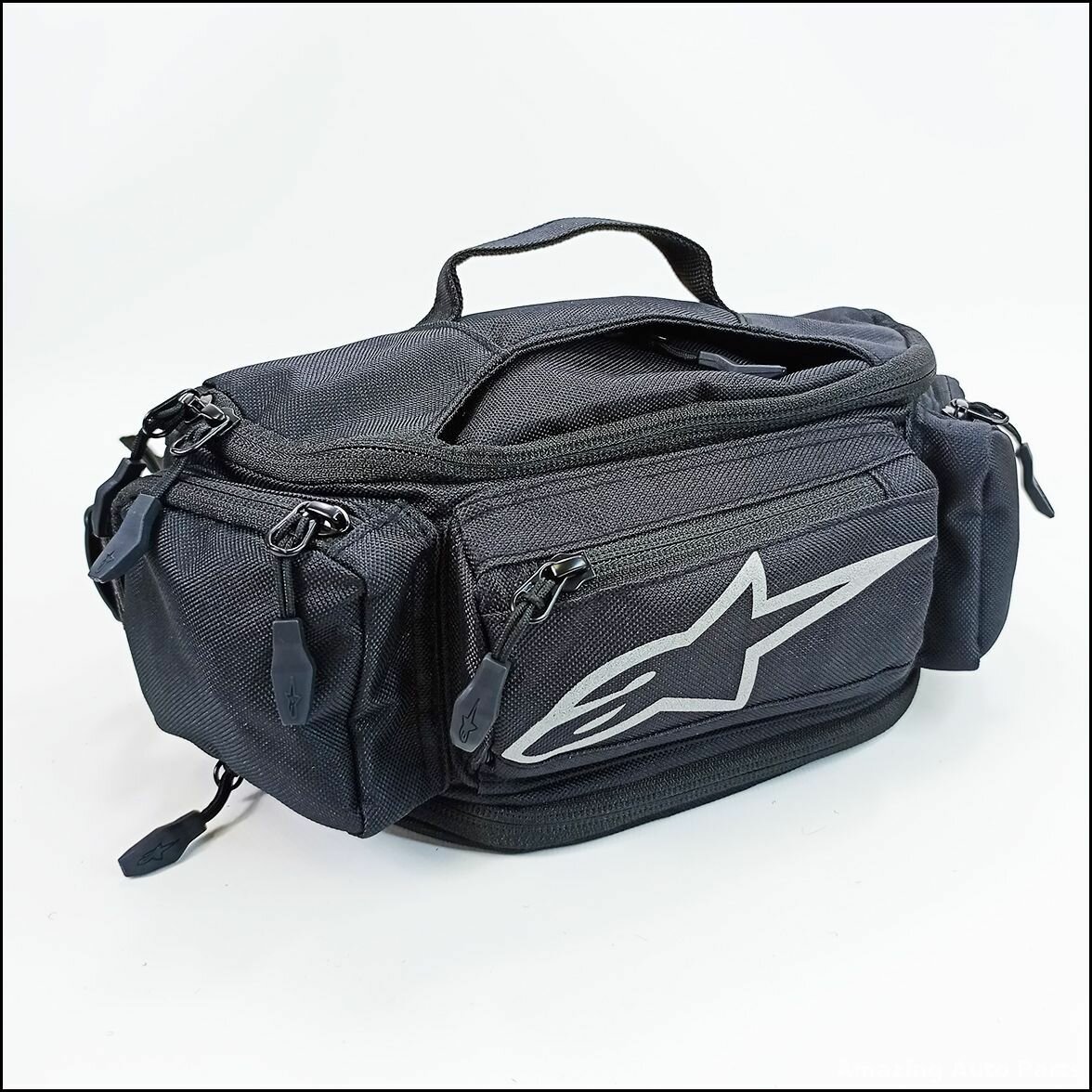 Мотосумка AlpineStars Racing на пояс, 30×14×14 см — поясная сумка для мелочей с влагозащитой, расширяемым объёмом и несколькими карманами