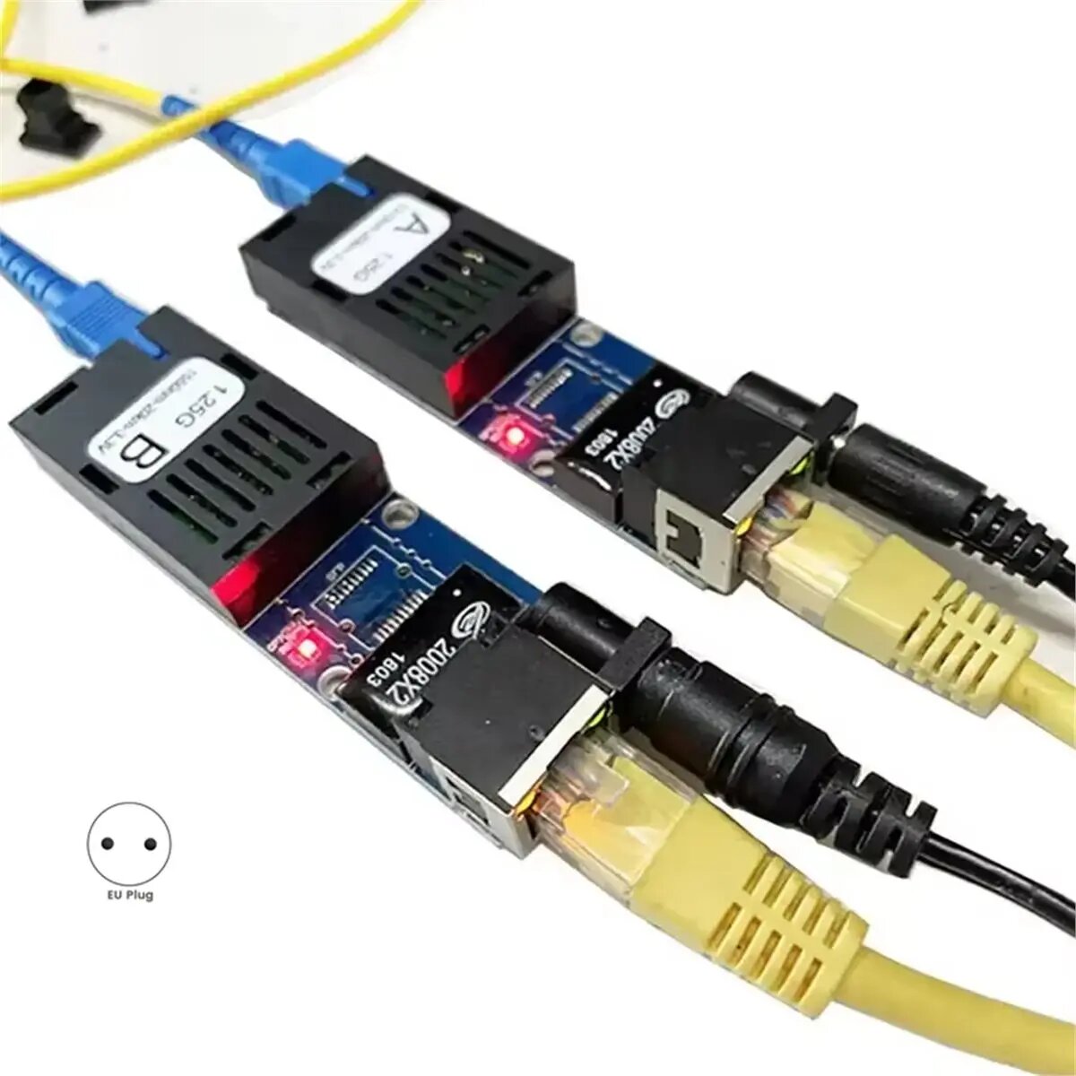 Гигабитный оптоволоконный медиаконвертер SC на RJ45 20 км