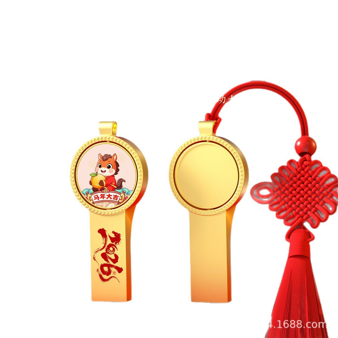 Флешка USB 128 ГБ с изображением лошади по китайскому зодиаку, металлическая круглая флешка с благоприятными облаками, на корпоративный подарок, индивидуальный дизайн