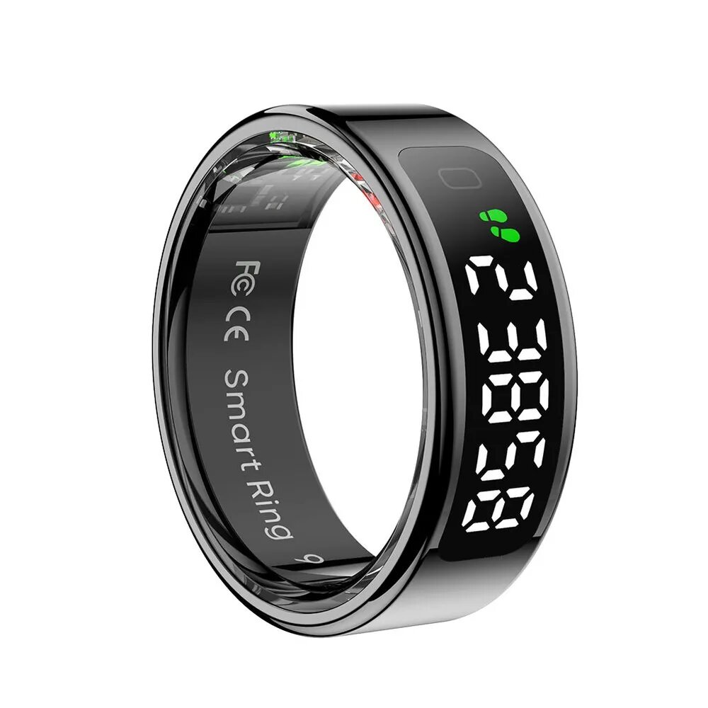 Спортивный датчик Smart Ring черный с измерением пульса и шагов, размер 9 US