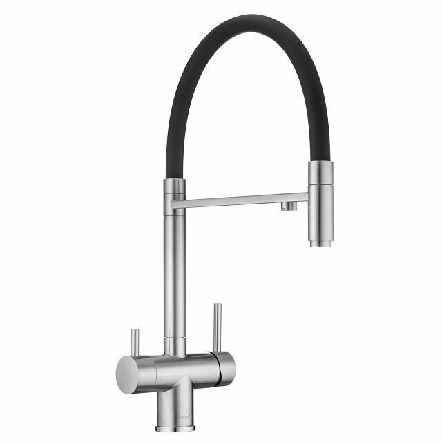 Смеситель для кухни SWEDBE Selene Plus, гибкий, канал для фильтра, сатин